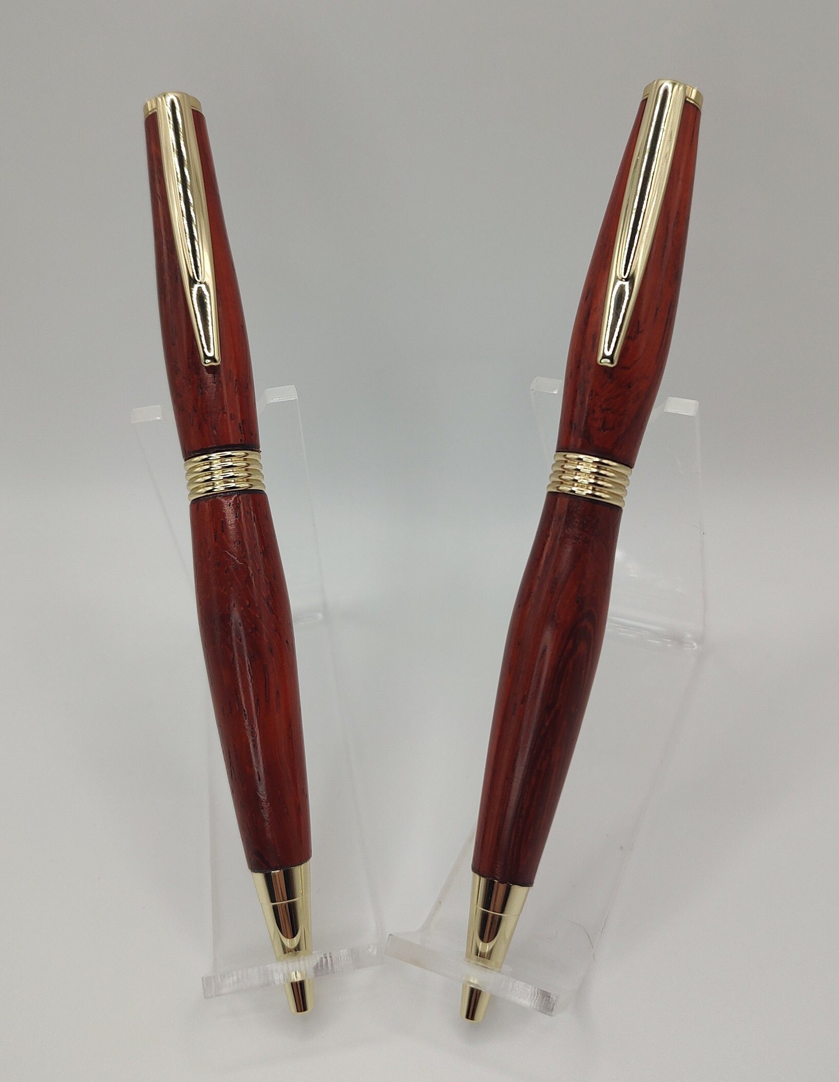 Gorgeous Red Heart Twist Pens With Gold Trim - Etsy