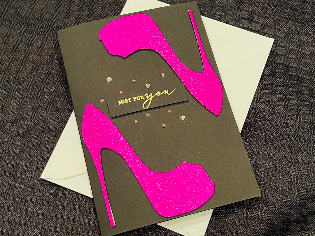 High Heel Shoe Card | Handmade Card | Pink Shoes Greeting Card | Barbee ...