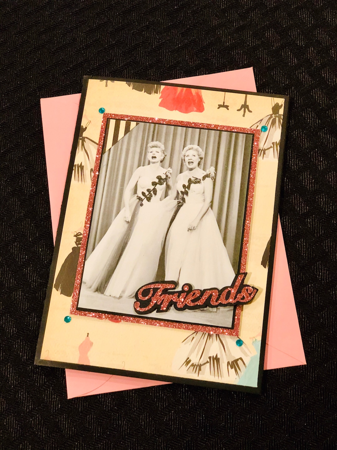 I Love Lucy Card | Handmade Greeting Card | Lucy and Ethel Friendship ...