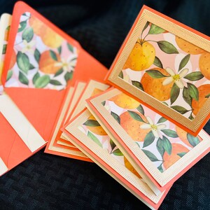 Citrus Note Card Set of 6 Handmade Cards Oranges and - Etsy