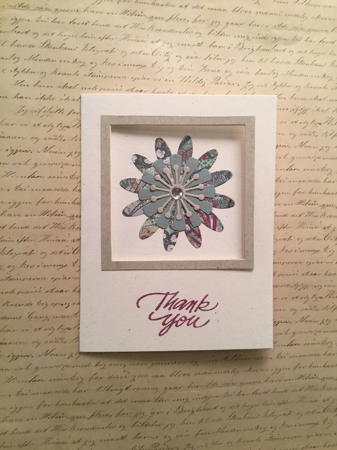 Flower Window Thank You Card, Thank You Card, Flowers Greeting, Thank ...