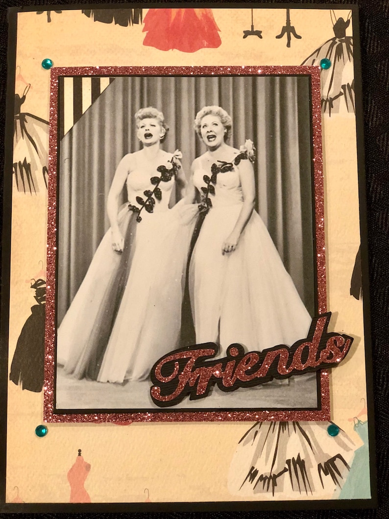 I Love Lucy Card | Handmade Greeting Card | Lucy and Ethel Friendship ...