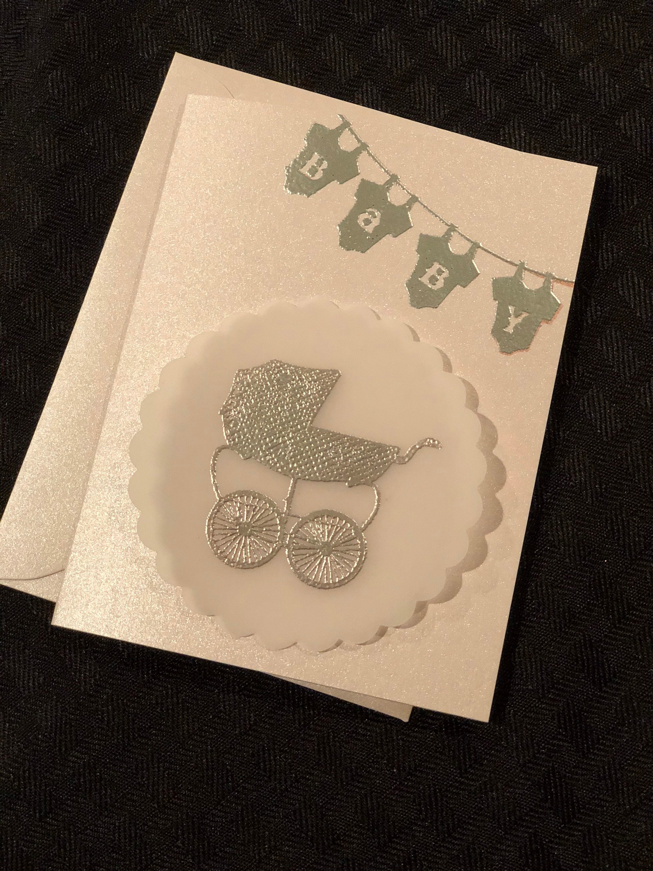 Pink Baby Card Greeting Card Handmade Baby Girl Shower - Etsy UK