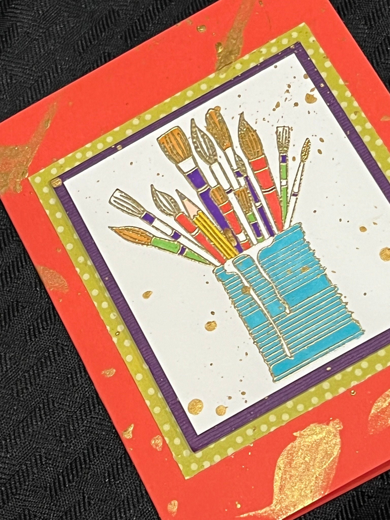 Paint Brush Card Set of 5 Art Themed Greeting Cards handmade Card ...