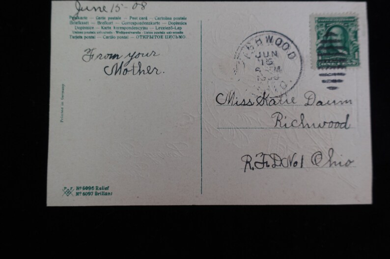 Antique Birthday Postcard, Embossed - Postage Stamp and Postal ...