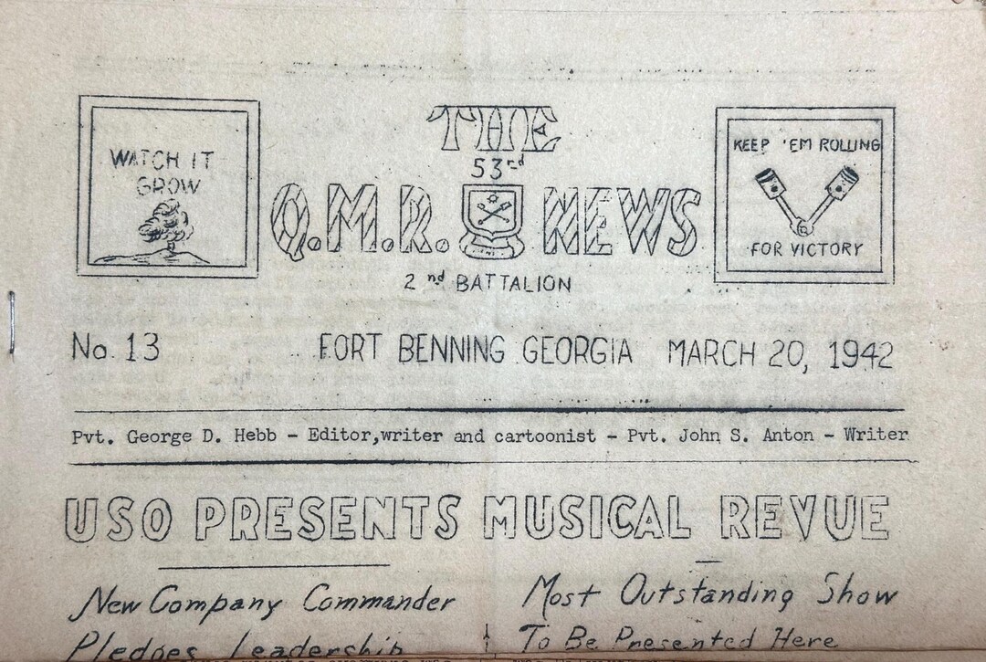 WW2 - the Q.M.R News - GI Newspaper, Ft. Benning GA, 4 Editions (M 213 ...