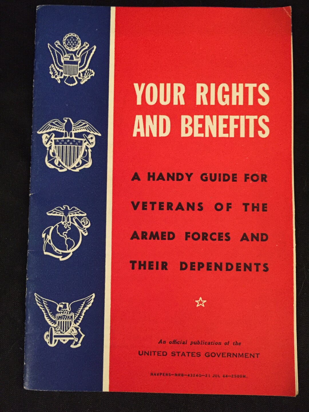 Your Rights and Benefits - Handy Guide for Veterans - 1940's (MS128) - Etsy