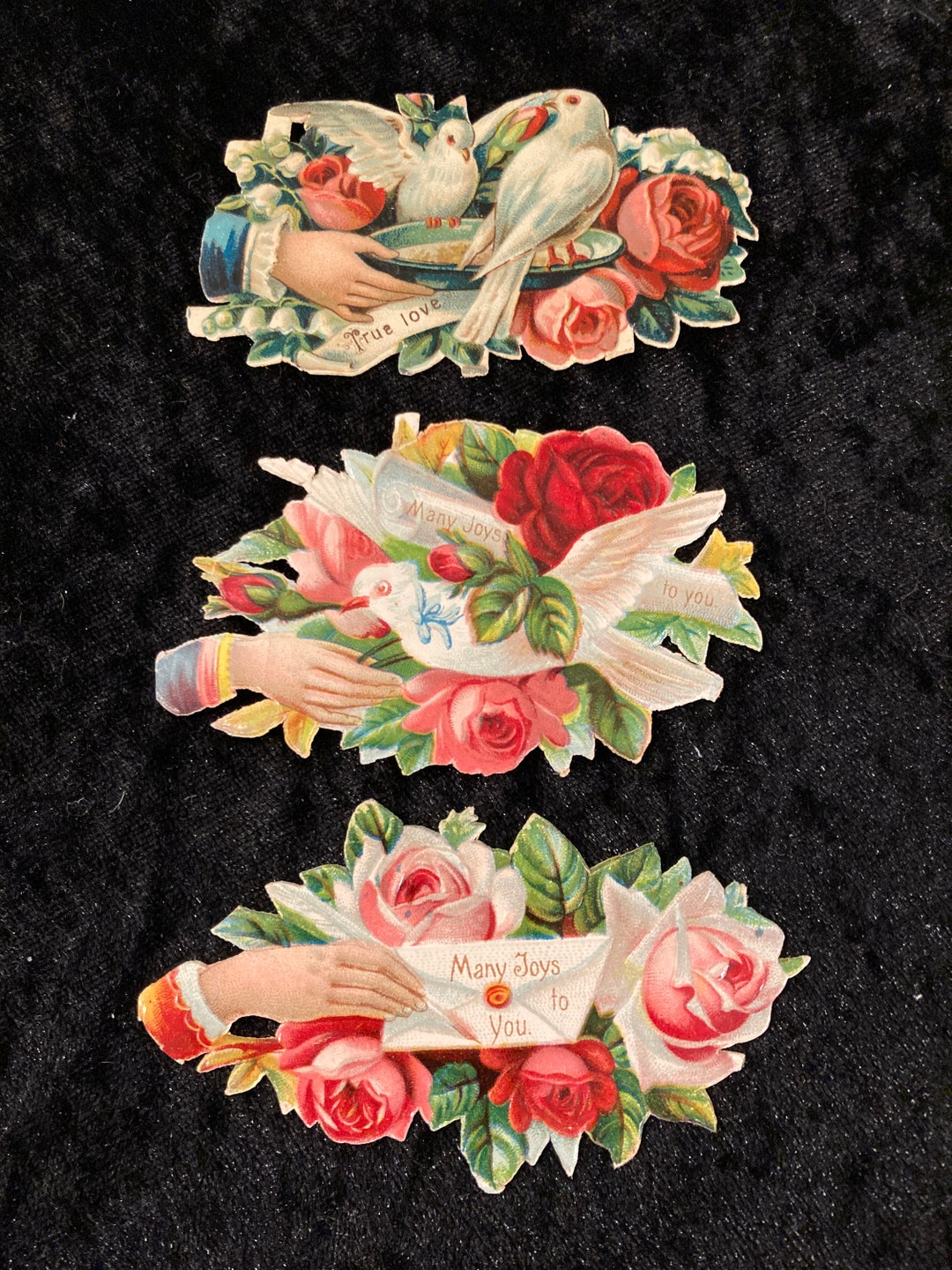 3 Fancy Vintage Victorian Die Cut Calling Cards Circa 1890 1900 MS321 ...