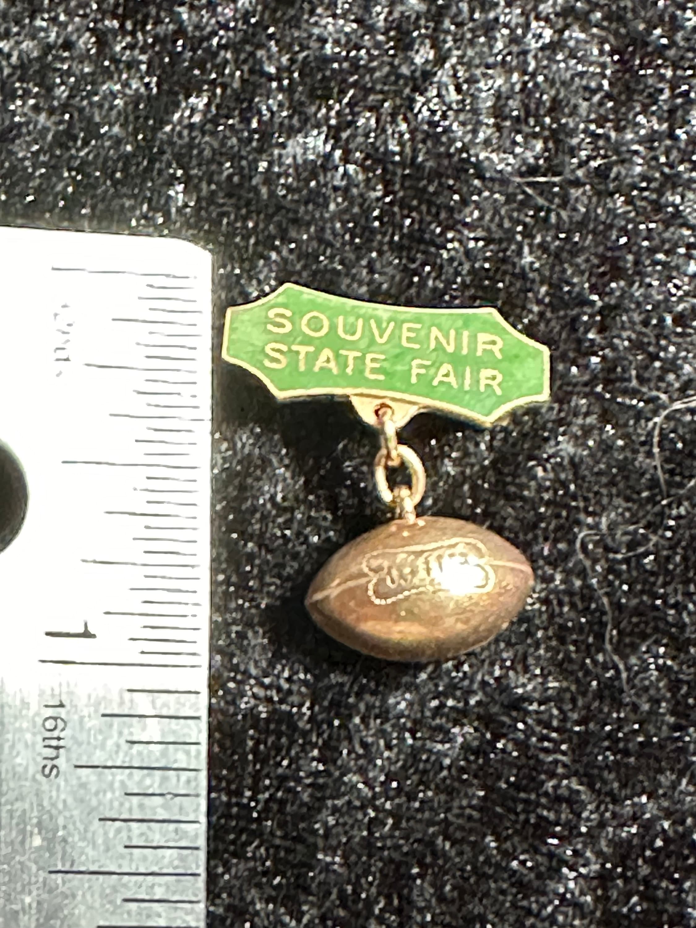 Souvenir State Fair Pin With Football Charm - Engraved (J403) - Etsy