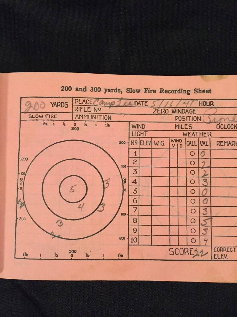 WW2 Shooting Range Practice Score Book - 1940 (MS117) - Etsy
