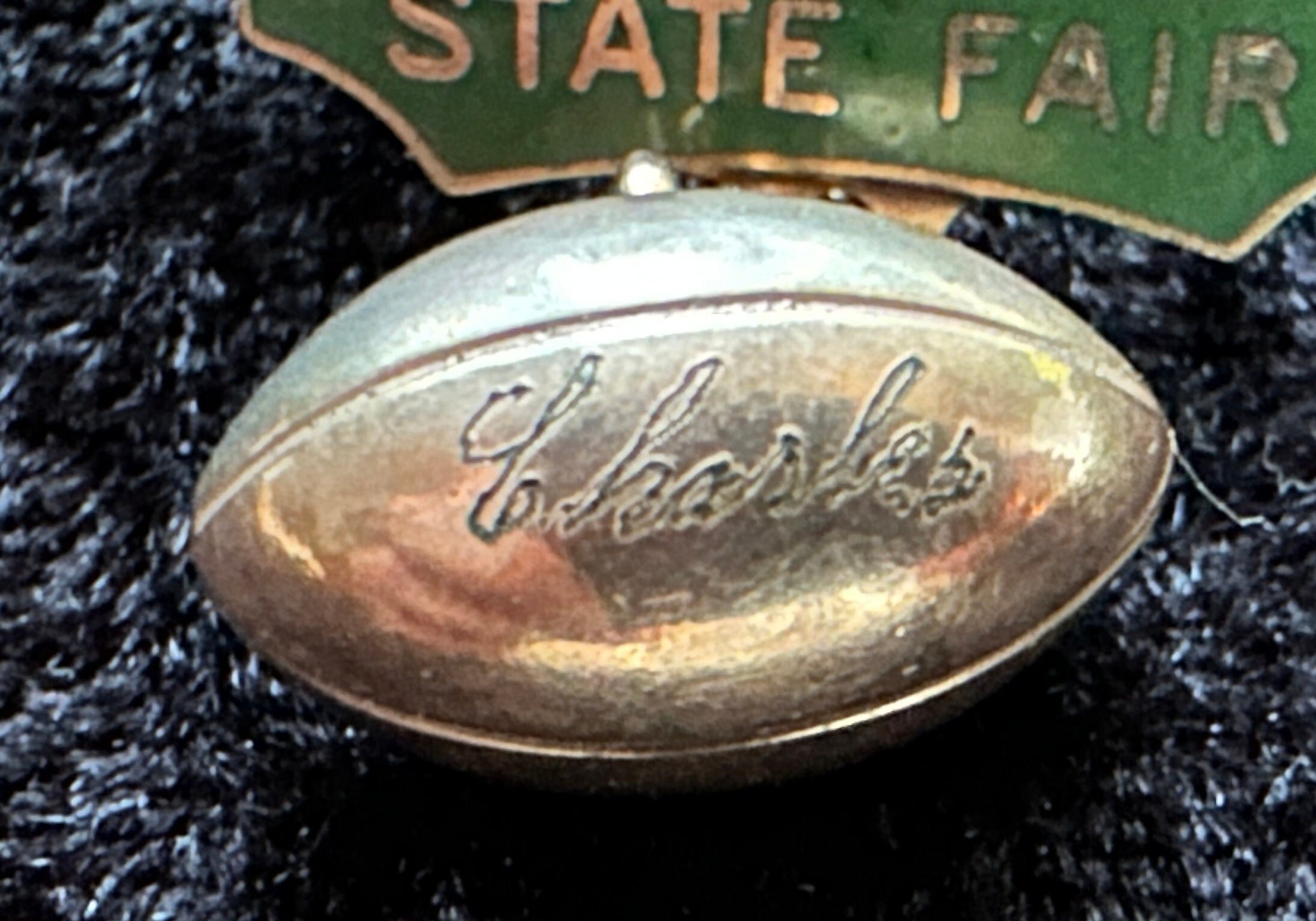 Souvenir State Fair Pin With Football Charm - Engraved (J403) - Etsy