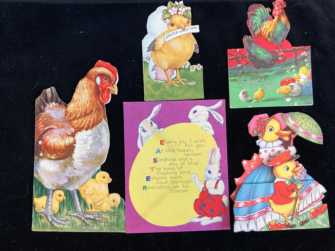 7 Vintage Easter Cards - 1927-1934 (M153) - Etsy