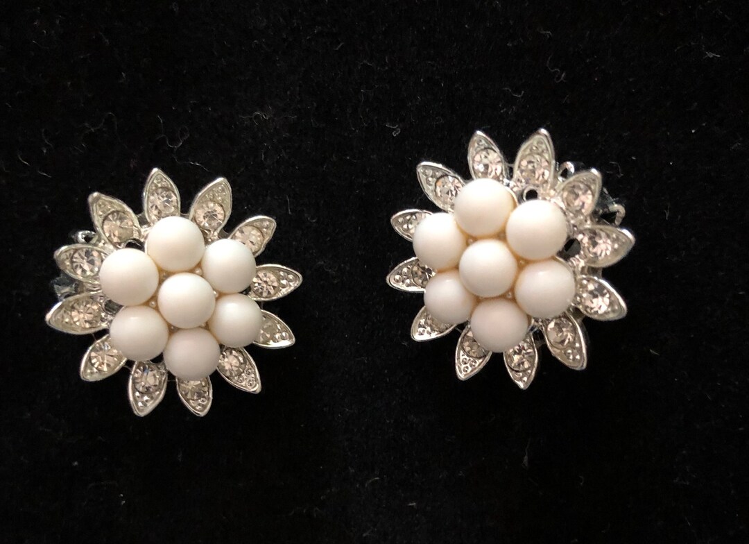 Vintage Lisner Pearl and Lisner Wedding Earrings Clip item J0008 - Etsy
