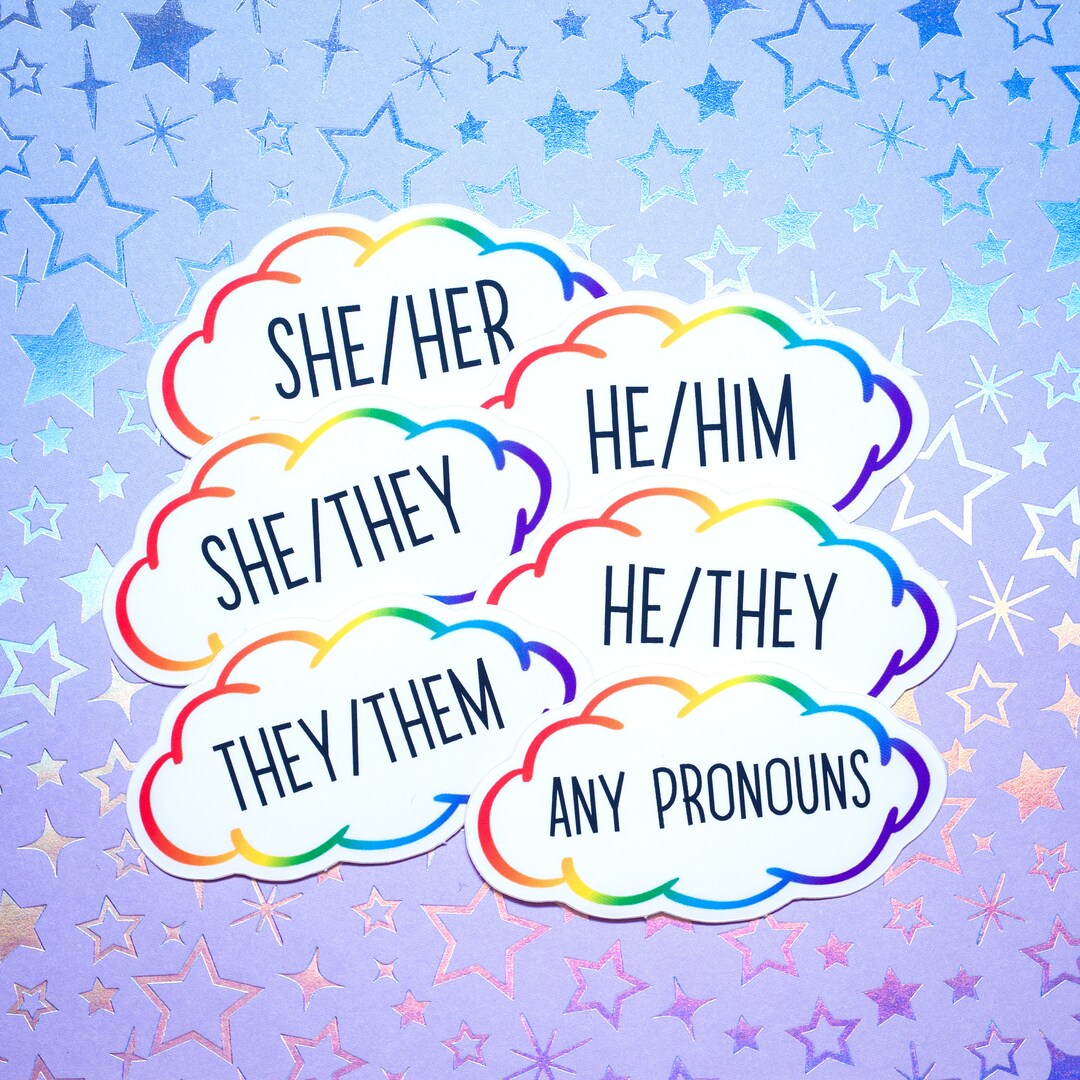 Pronoun Stickers - Etsy