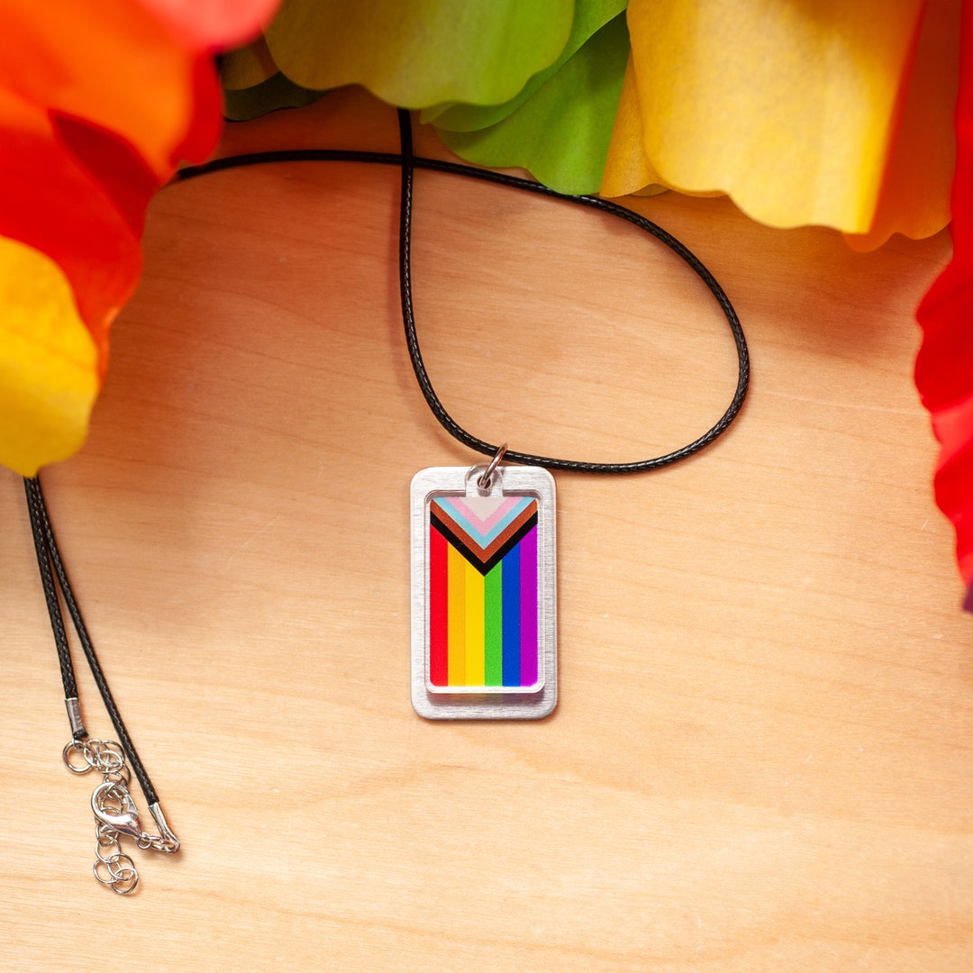 Queer Pride Trans Inclusive Rainbow Flag Necklace Lgbt Dog - Etsy
