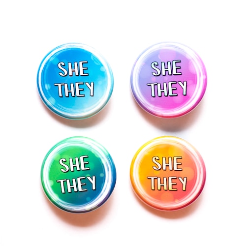 Pronoun Pin He/him She/her They/them He/they She/they - Etsy