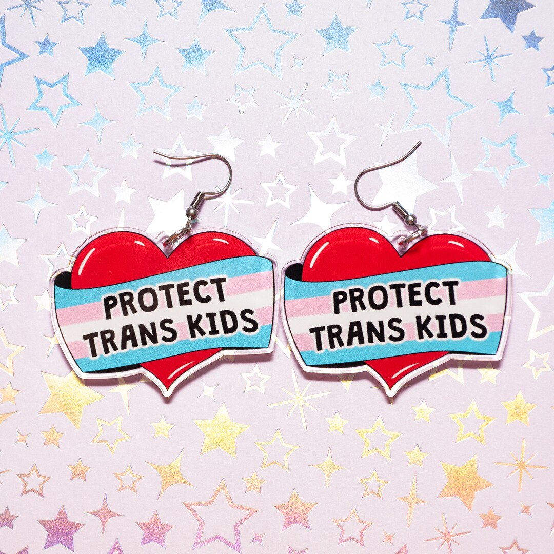 Protect Trans Kids Acrylic Earrings - Statement Earrings - LGBTQ+ Trans ...