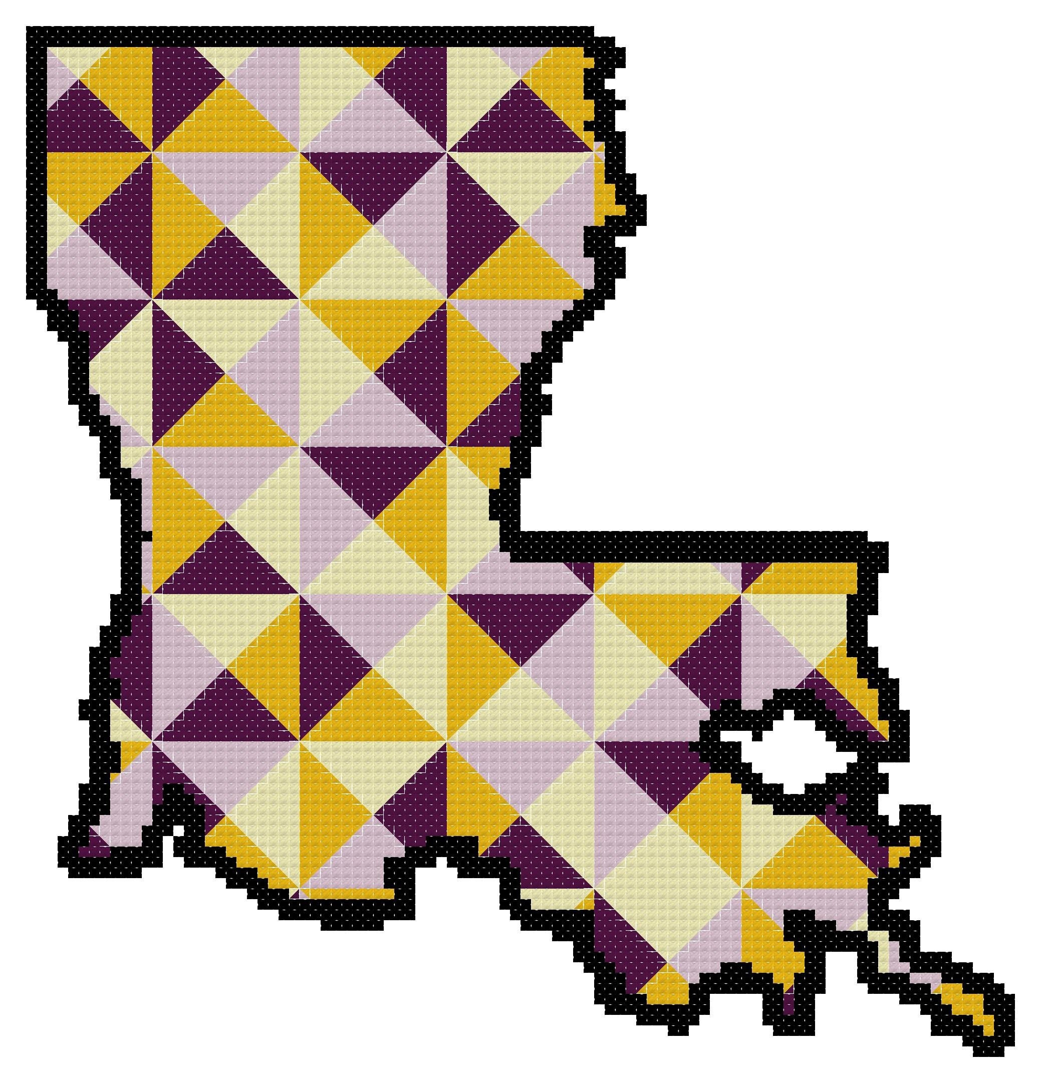 Louisiana Digital Cross Stitch Pattern, LSU Cross Stitch Pattern ...