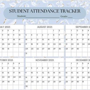 2025-26 Homeschool Attendance Tracker, Digital Download Student ...
