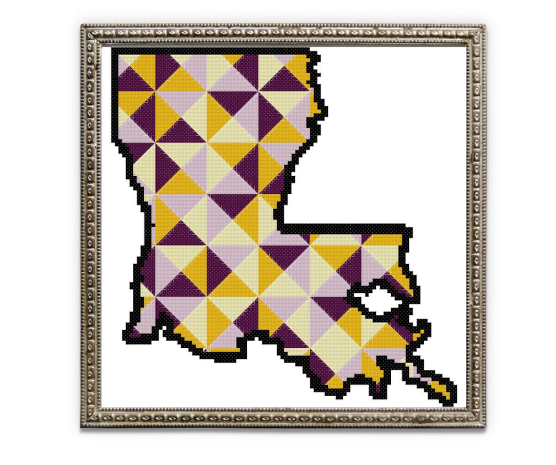 Louisiana Digital Cross Stitch Pattern, LSU Cross Stitch Pattern ...