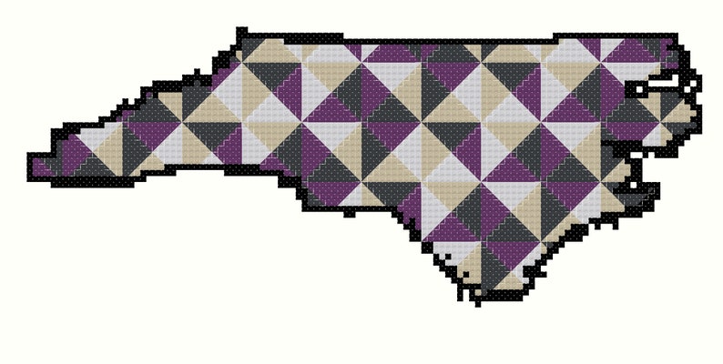 North Carolina Digital Cross Stitch Pattern, North Carolina Cross ...