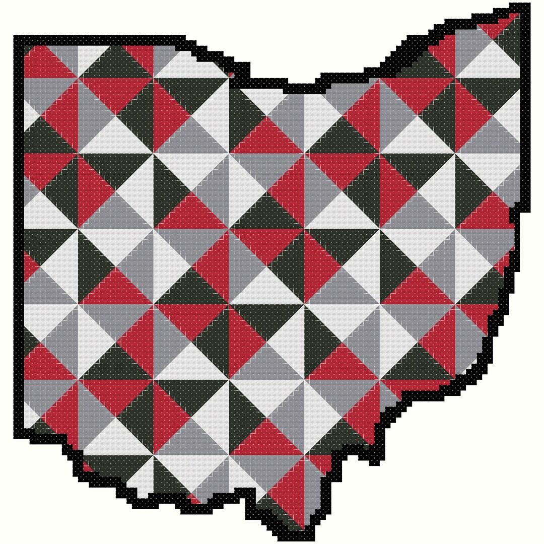 Ohio Digital Cross Stitch Pattern, Ohio State Cross Stitch Pattern ...
