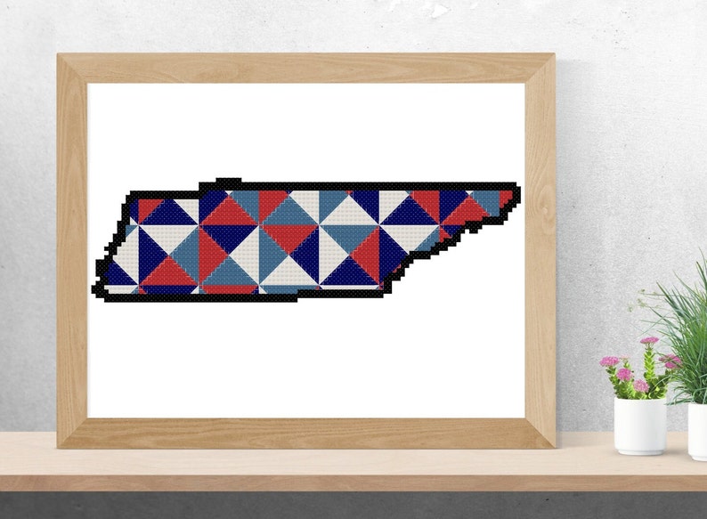 Tennessee Digital Cross Stitch Pattern, Tennessee Theme Cross Stitch ...