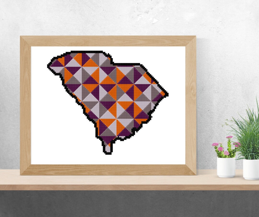 South Carolina Digital Cross Stitch Pattern, Clemson Cross Stitch ...