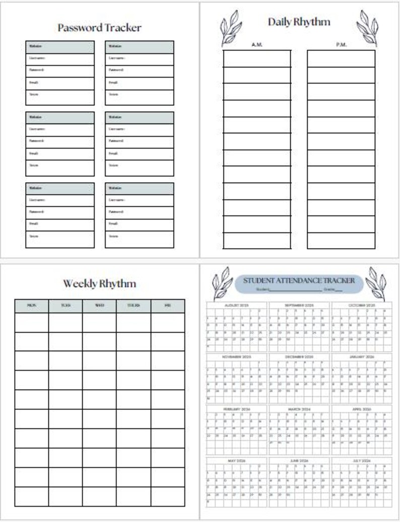 Homeschool Planner for 2025-26 Academic Year, Digital Download ...