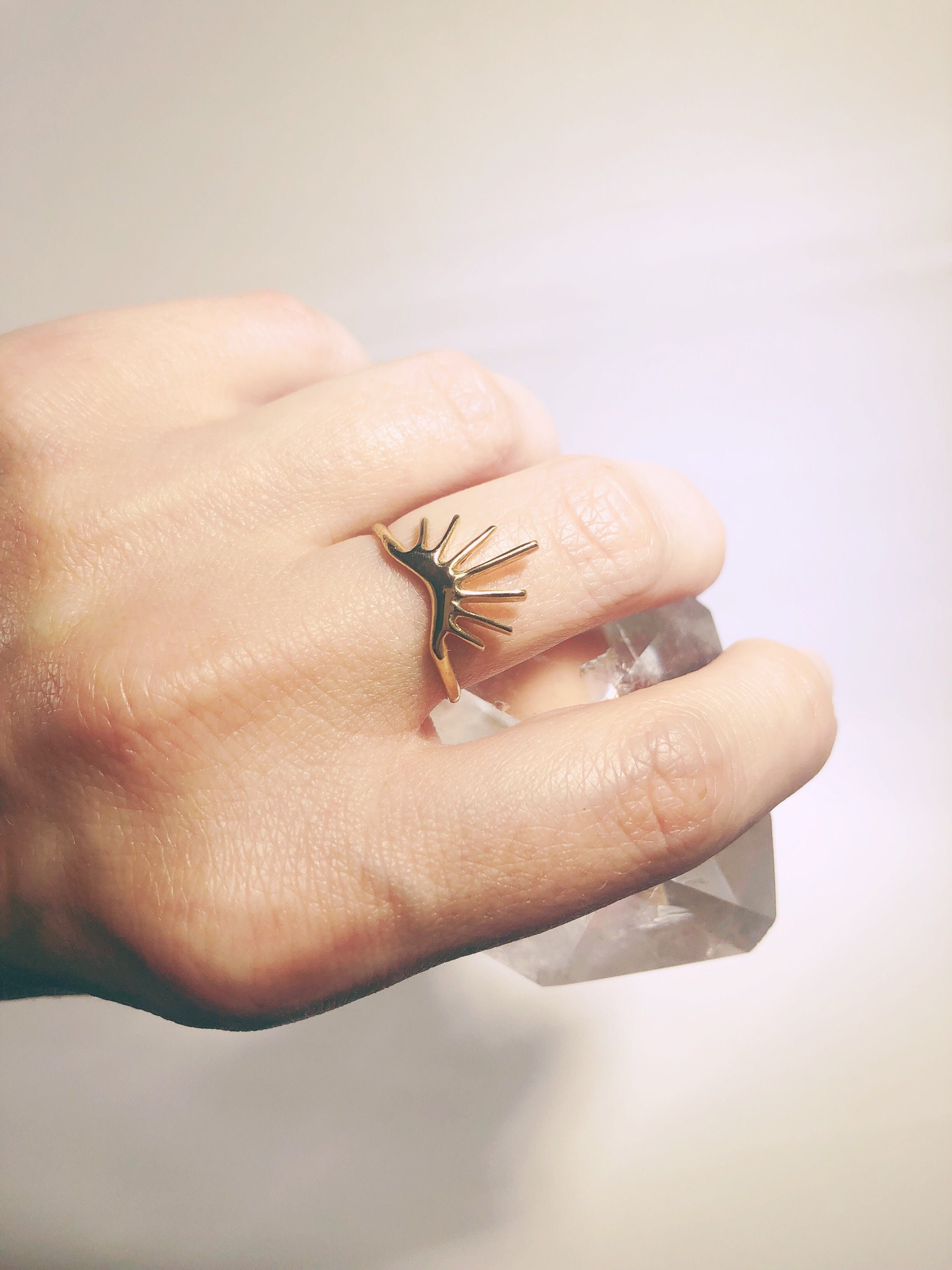 Horizon Ring/ Sun Ray Ring/ Sun Ring/ Gold Stacking Ring - Etsy