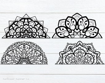 Half Mandala Svg | Etsy