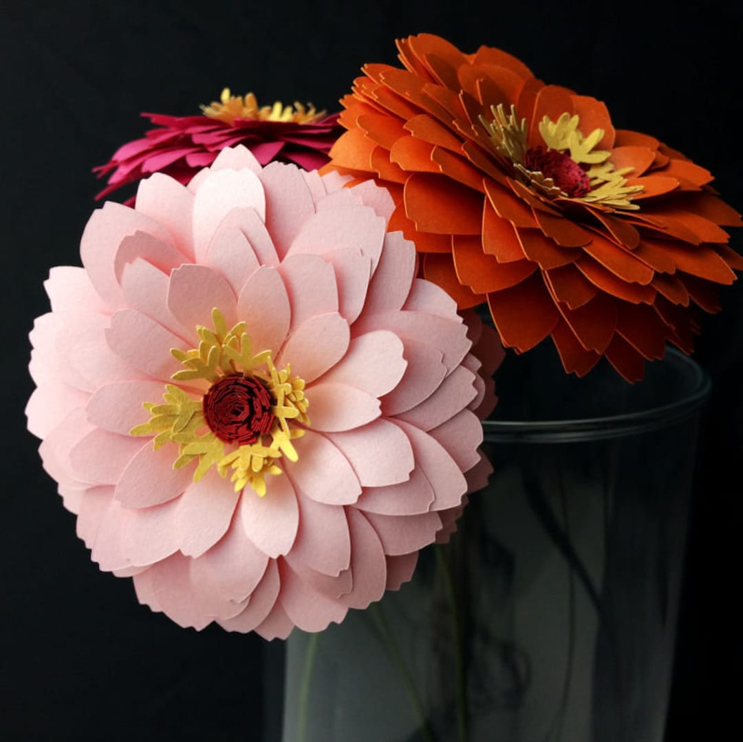 Zinnia Paper Flower Template SVG Flowers Small Paper Flower Template ...