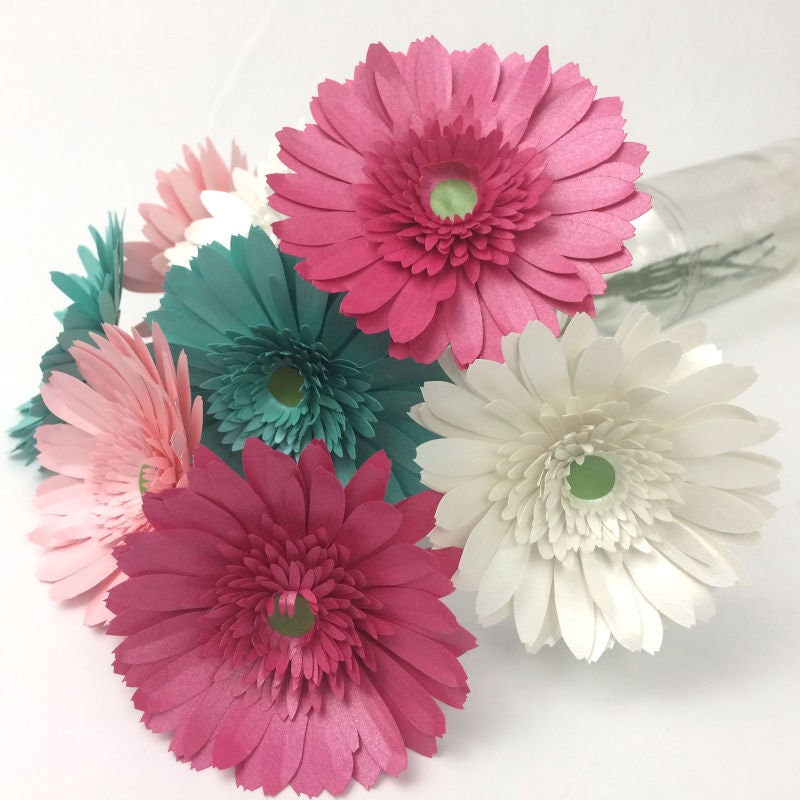 Paper Gerbera Daisy Template Paper Flower Template 3d Paper Etsy Paper Gerbera Daisy Template Paper Flower Template 3d Paper Etsy