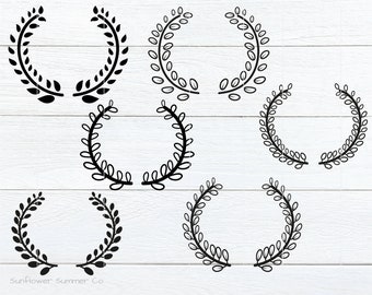 Laurel Leaves Svg Laurel Leaf Laurel Wreath Svg Monogram - Etsy