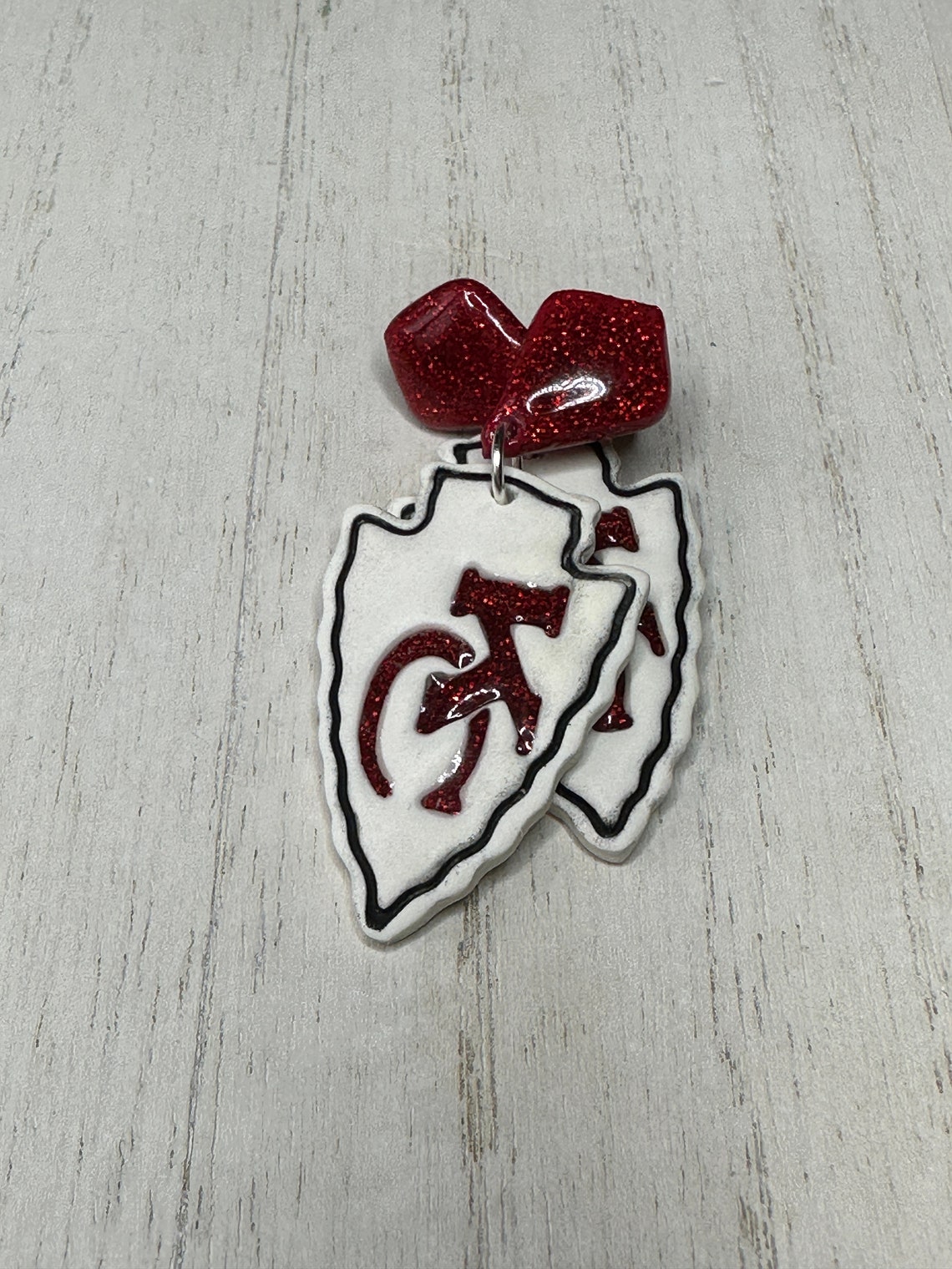 Kansas City Chiefs Football Earrings Handmade With Polymer Clay - Etsy