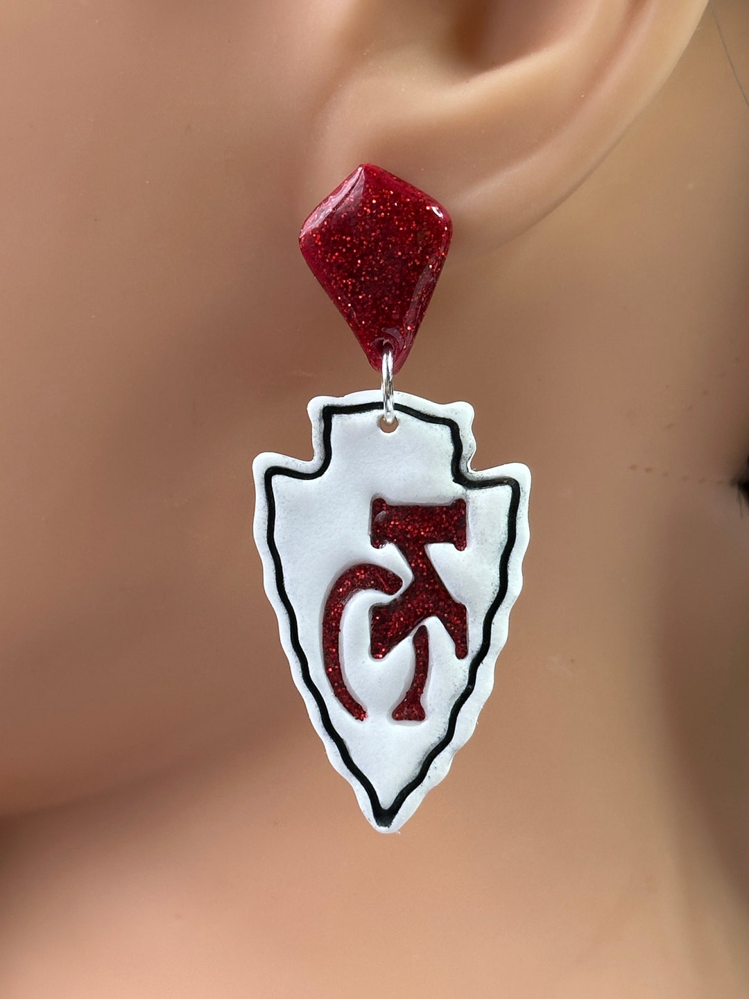 Kansas City Chiefs Football Earrings ~ Handmade With Polymer Clay - Etsy