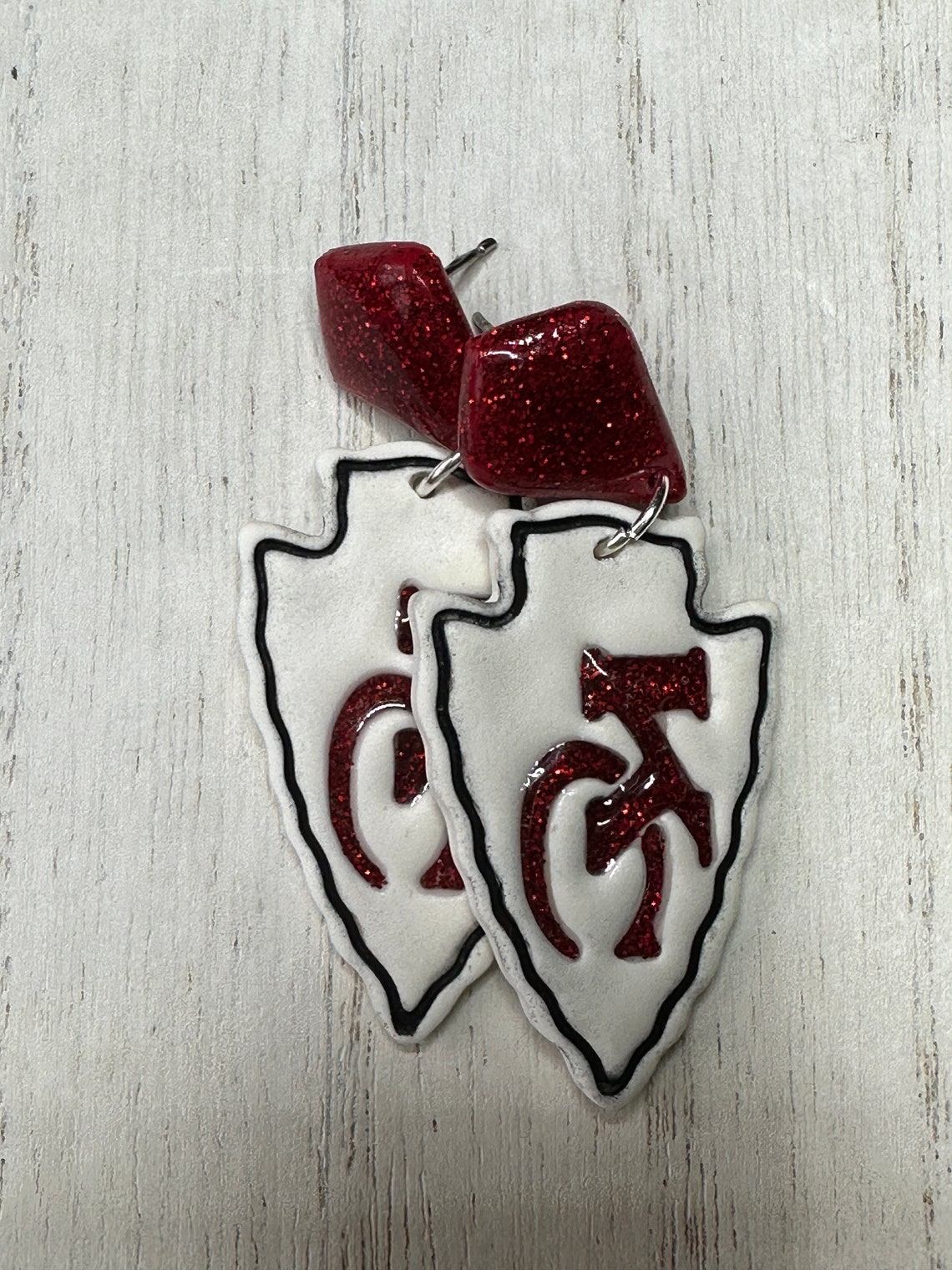 Kansas City Chiefs Football Earrings Handmade With Polymer Clay - Etsy