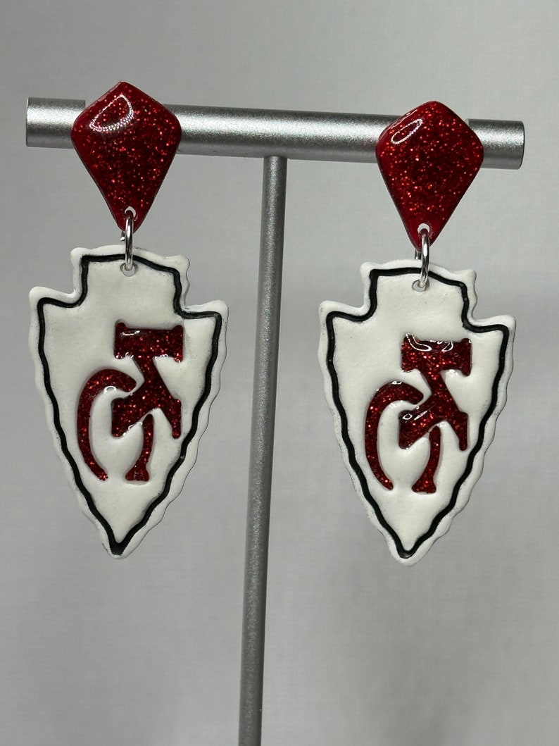 Kansas City Chiefs Football Earrings Handmade With Polymer Clay - Etsy