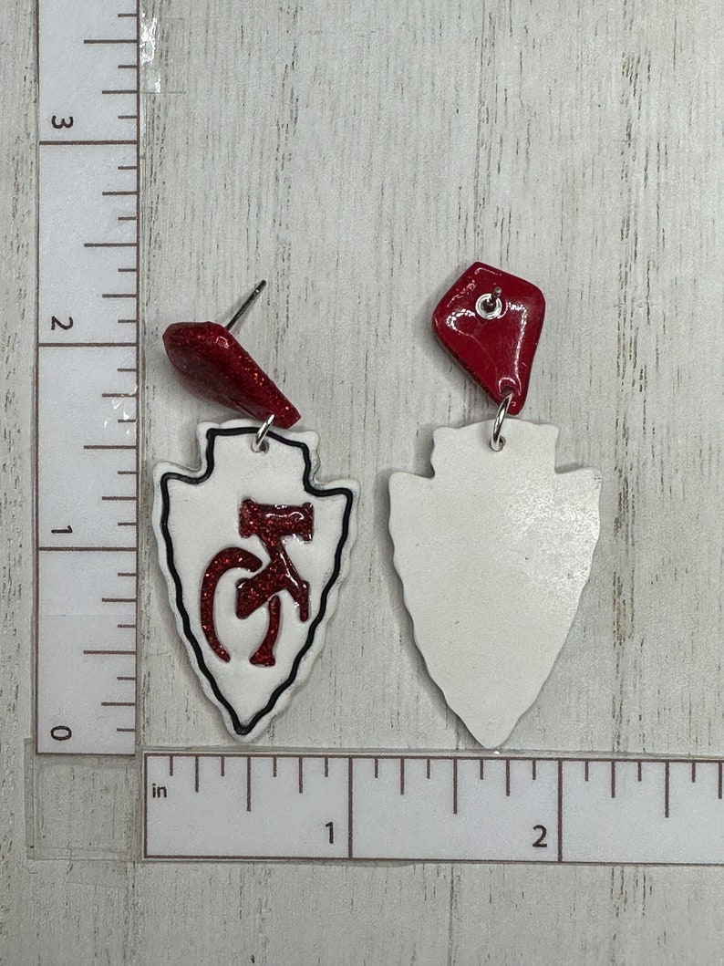 Kansas City Chiefs Football Earrings Handmade With Polymer Clay - Etsy