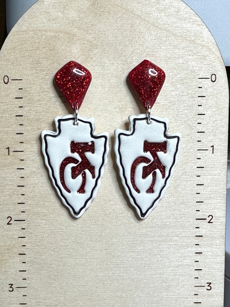 Kansas City Chiefs Football Earrings Handmade With Polymer Clay - Etsy