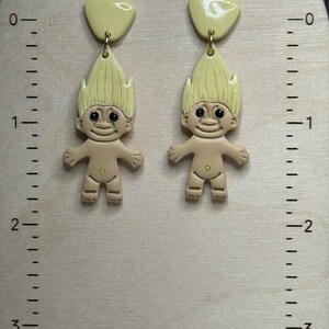 Troll Earrings With Yellow Hair ~ Handmade With Polymer Clay - Etsy