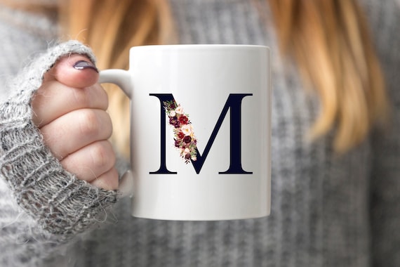Letter Mug Letter Cup Coffee Mug an Initial Monogram | Etsy