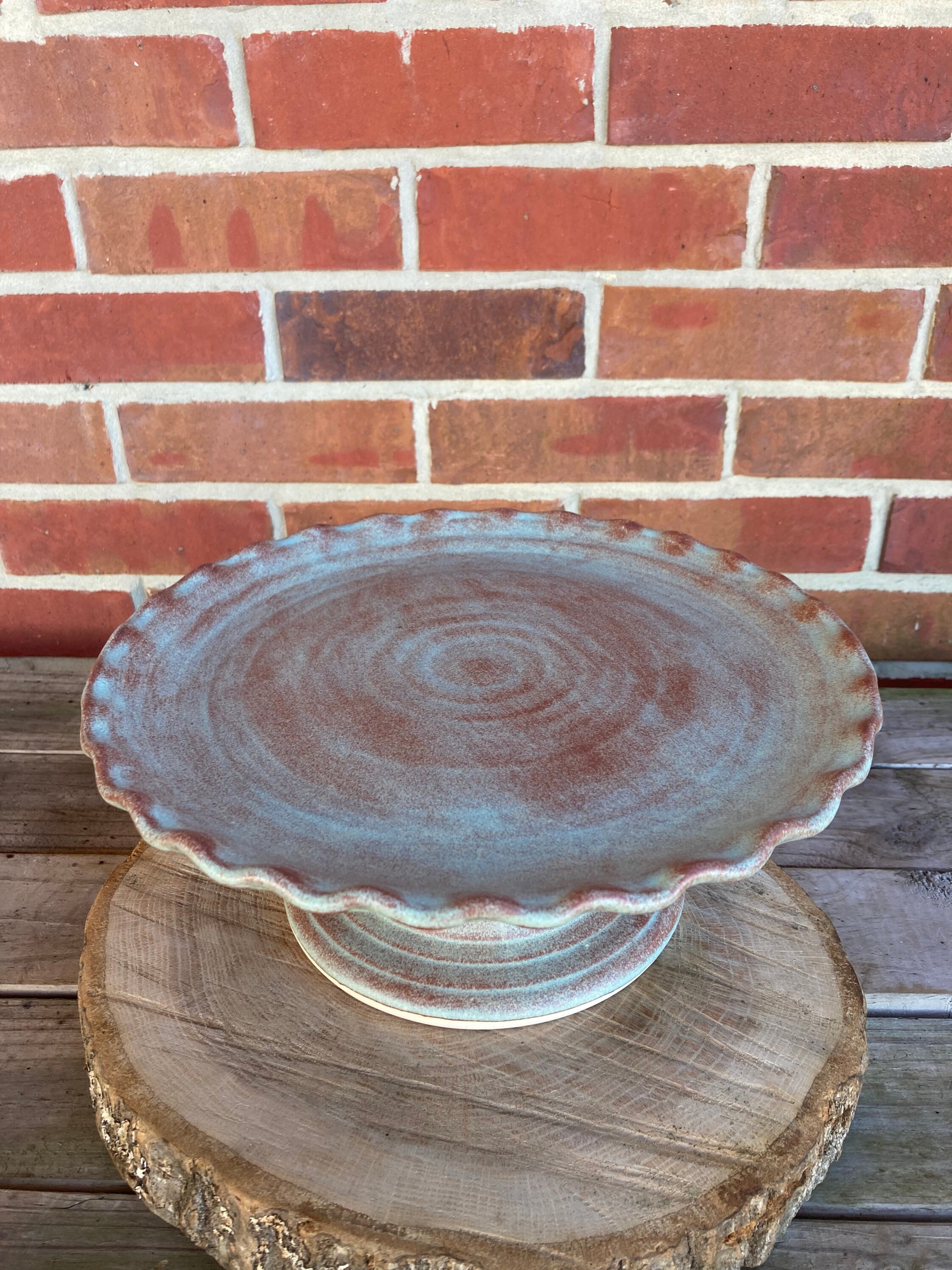 Stoneware Cake Plate - Etsy