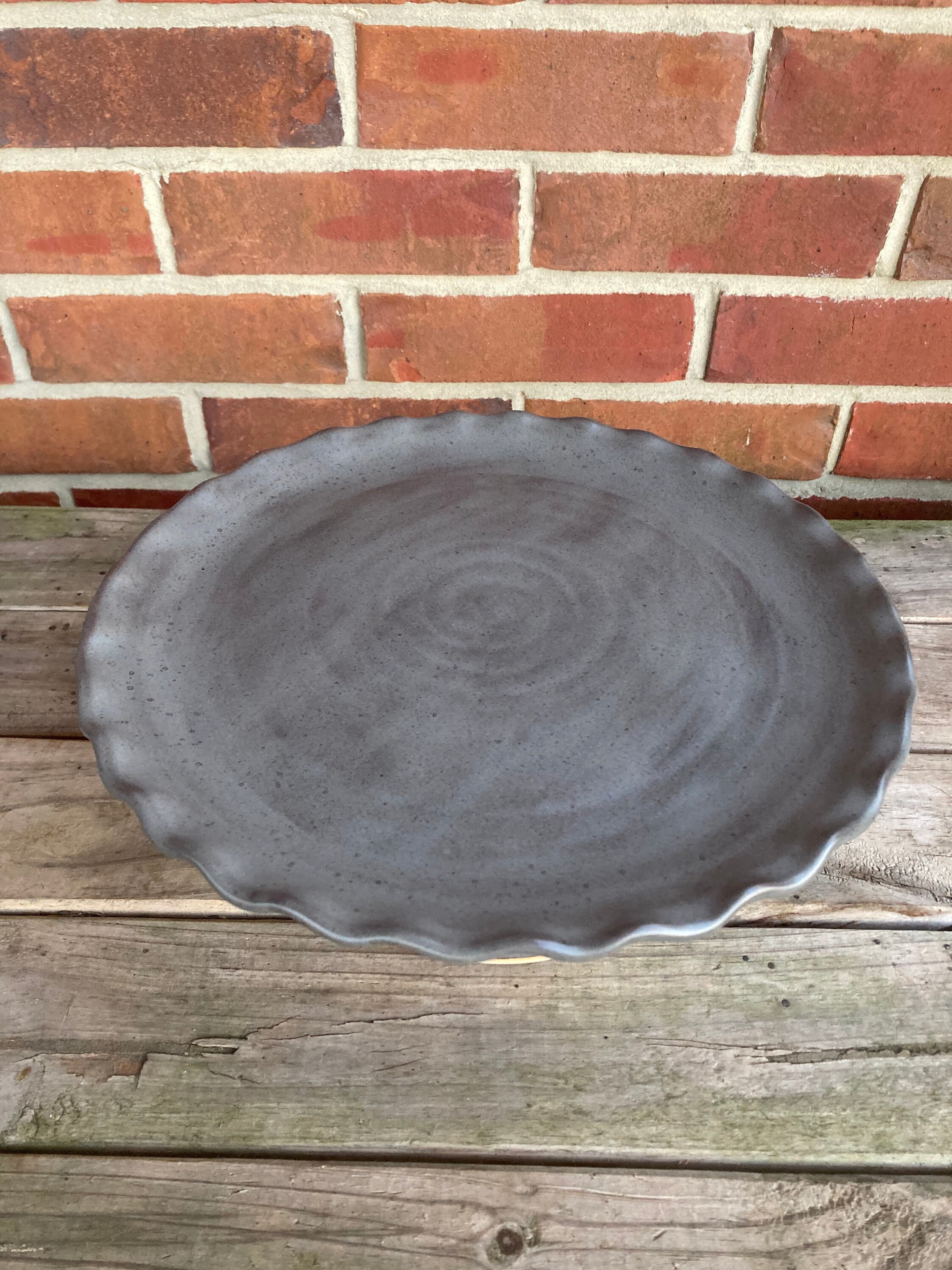 Stoneware Cake Plate - Etsy