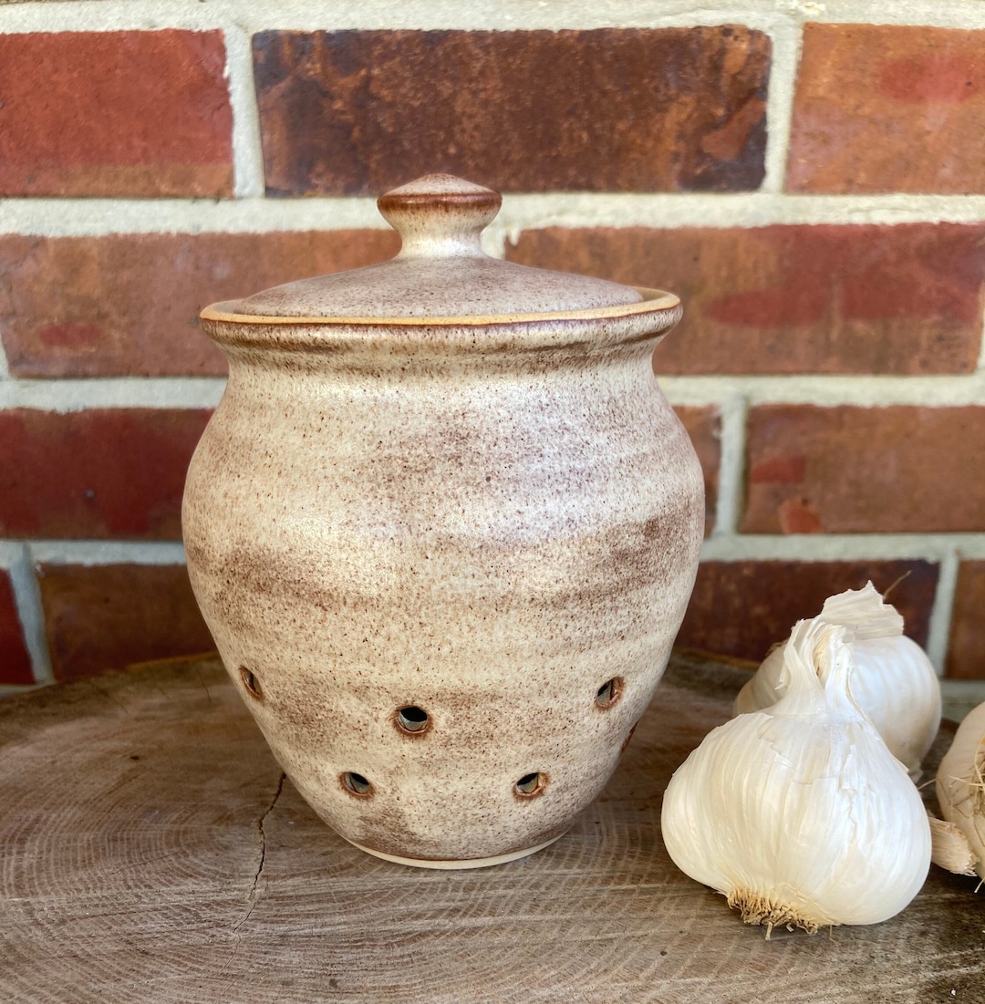Stoneware Garlic Holder - Etsy