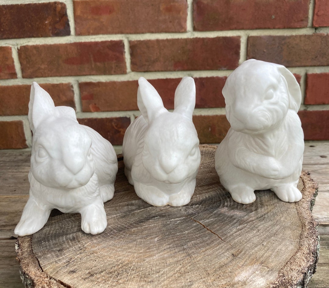 Stoneware Rabbit Trio - Etsy