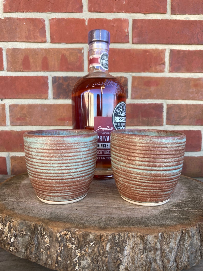 Pair of Stoneware Whiskey Cups | Etsy