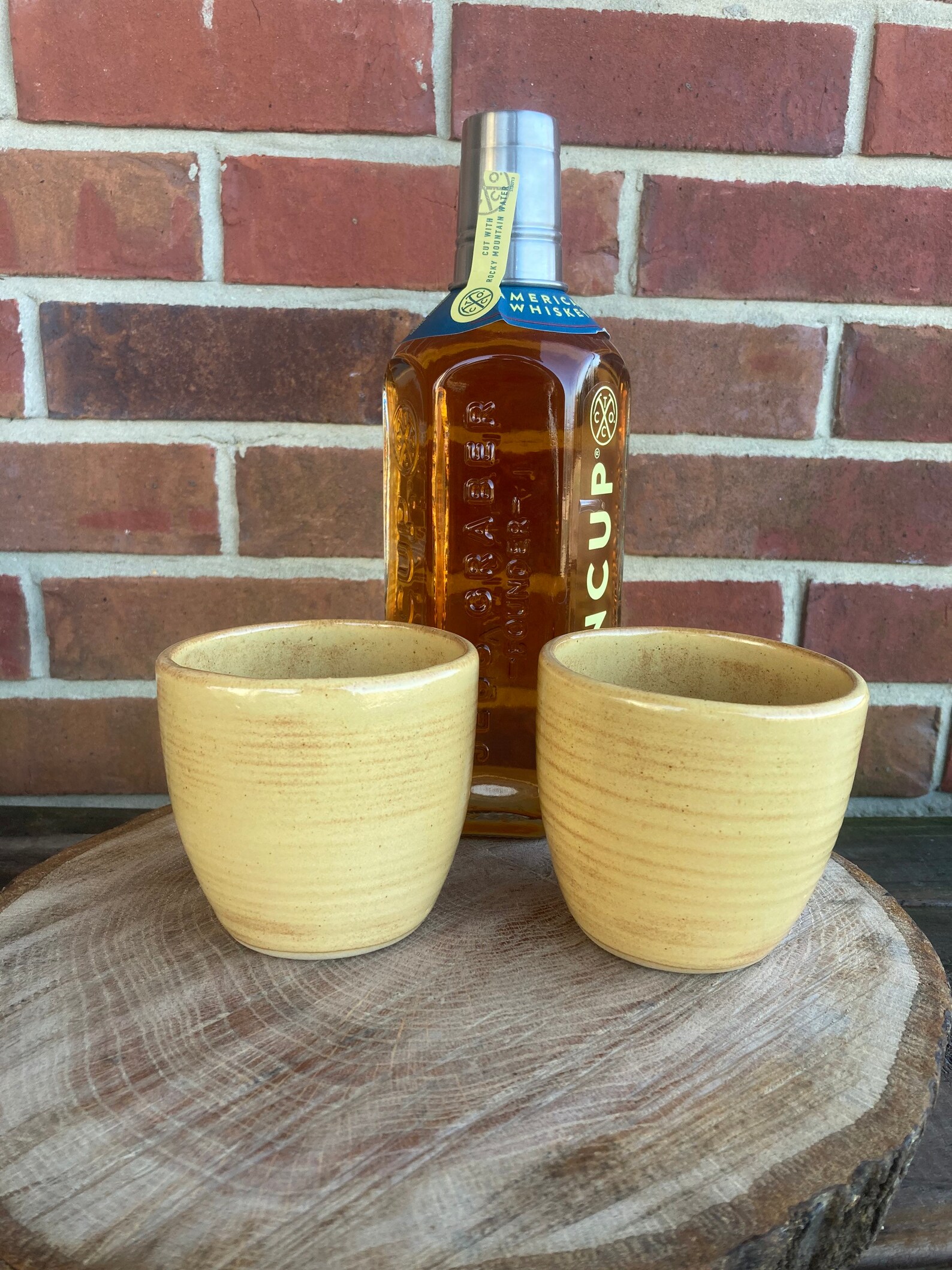 Pair of Stoneware Whiskey Cups - Etsy