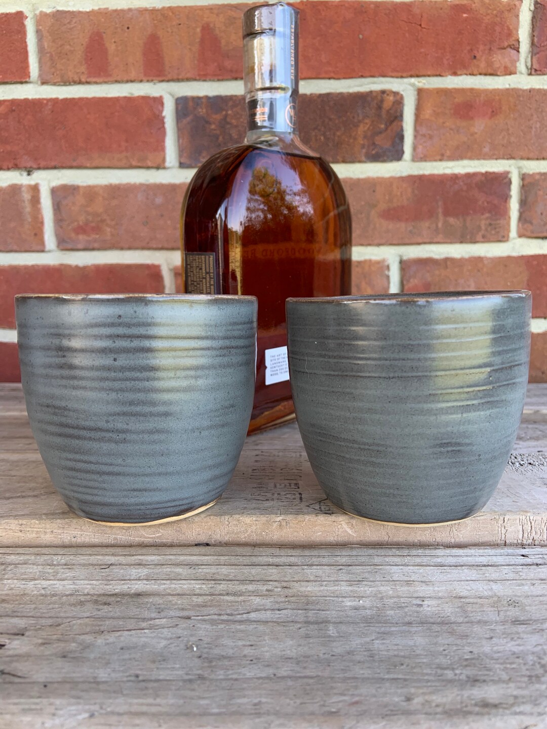 Pair of Stoneware Whiskey Cups - Etsy