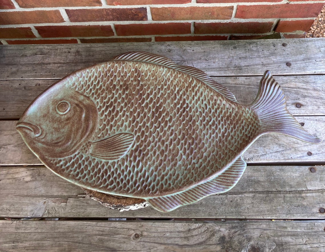 Large Stoneware Fish Platter - Etsy